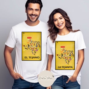 La Tejanita Y EL Tejano Loteria T-shirt, All Things Texas - Etsy