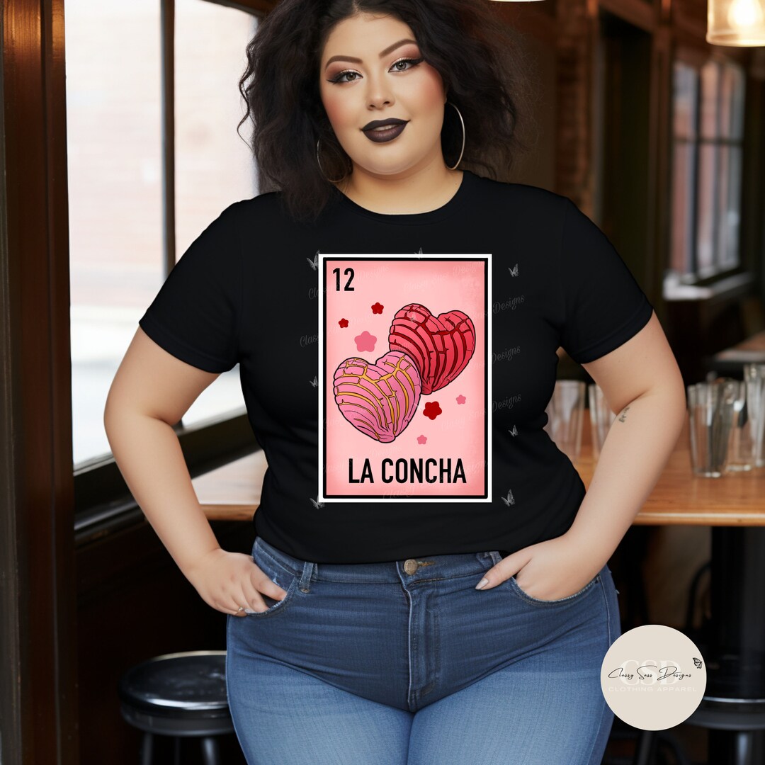 LA Concha Loteria T-shirt, Funny Cartoon Valentine Graphic, Loteria ...