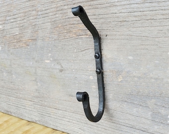 Wall Hook hand Forged Square Bar Double Hook - Etsy