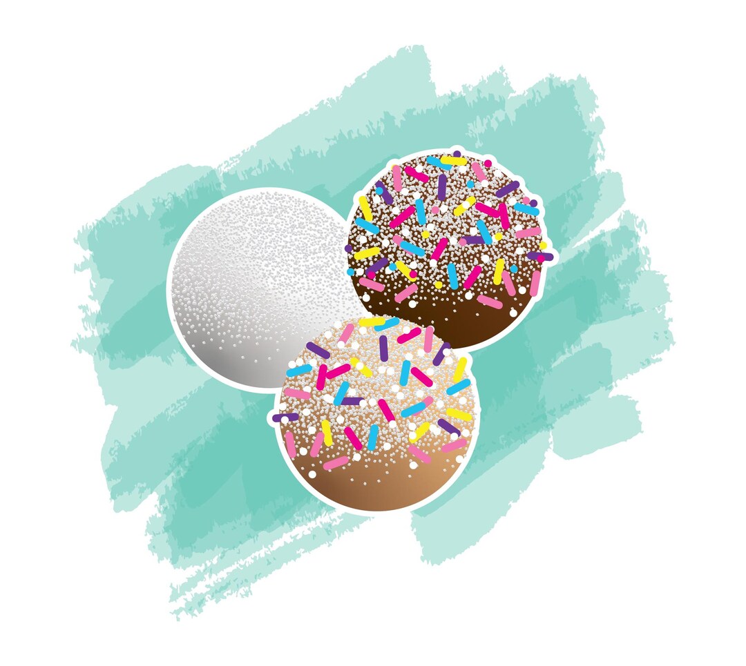 Sweet Donut Holes Transparent Sticker | Chocolate Powdered Sprinkles ...