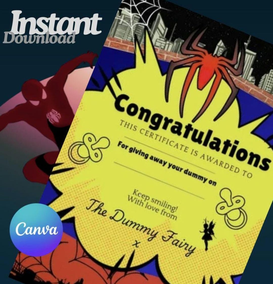 INSTANT EDITABLE Dummy Fairy Certificate Lprintable Letter| Superhero ...