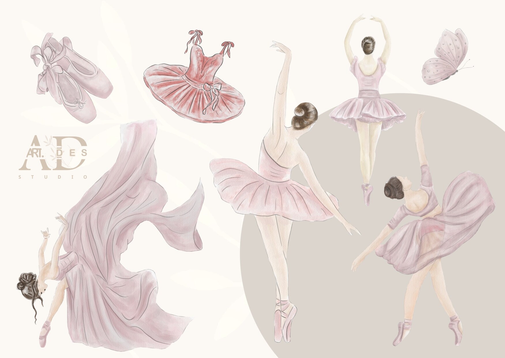 Watercolour Ballerina Clipart, Pink Baby Girl, Ballet Png - Etsy