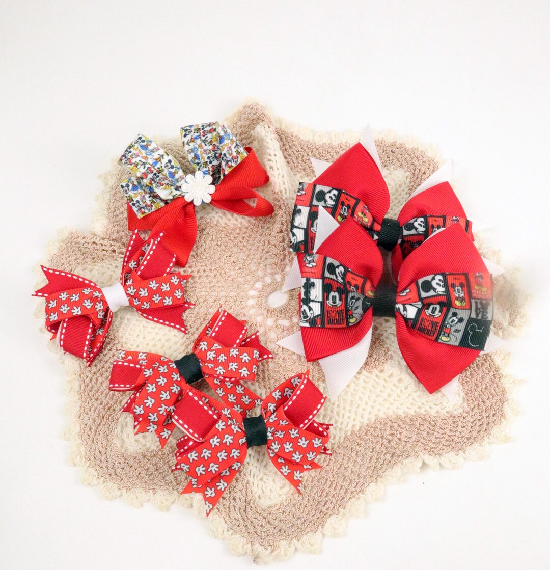 Handmade Disney Mickey Mouse or Mickey & Friends Grosgrain Ribbon ...