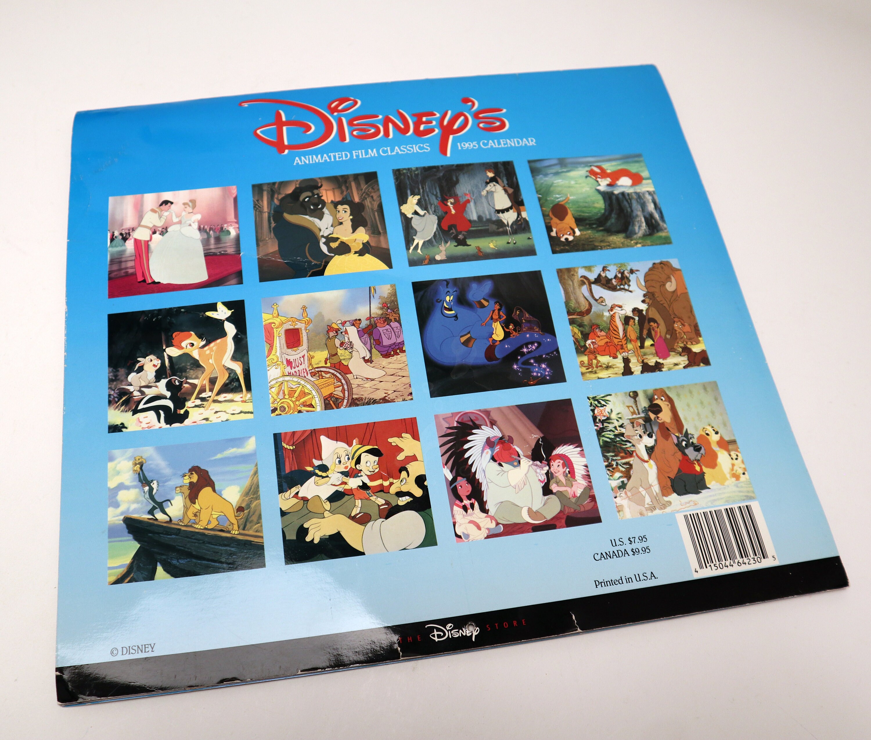 Vtg. Disney Store disney's Animated Film Classics 1995 Calendar 13x12 ...