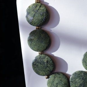 Handmade 20-inch Verdite semi-precious Gemstone Necklace W/gold-tone ...