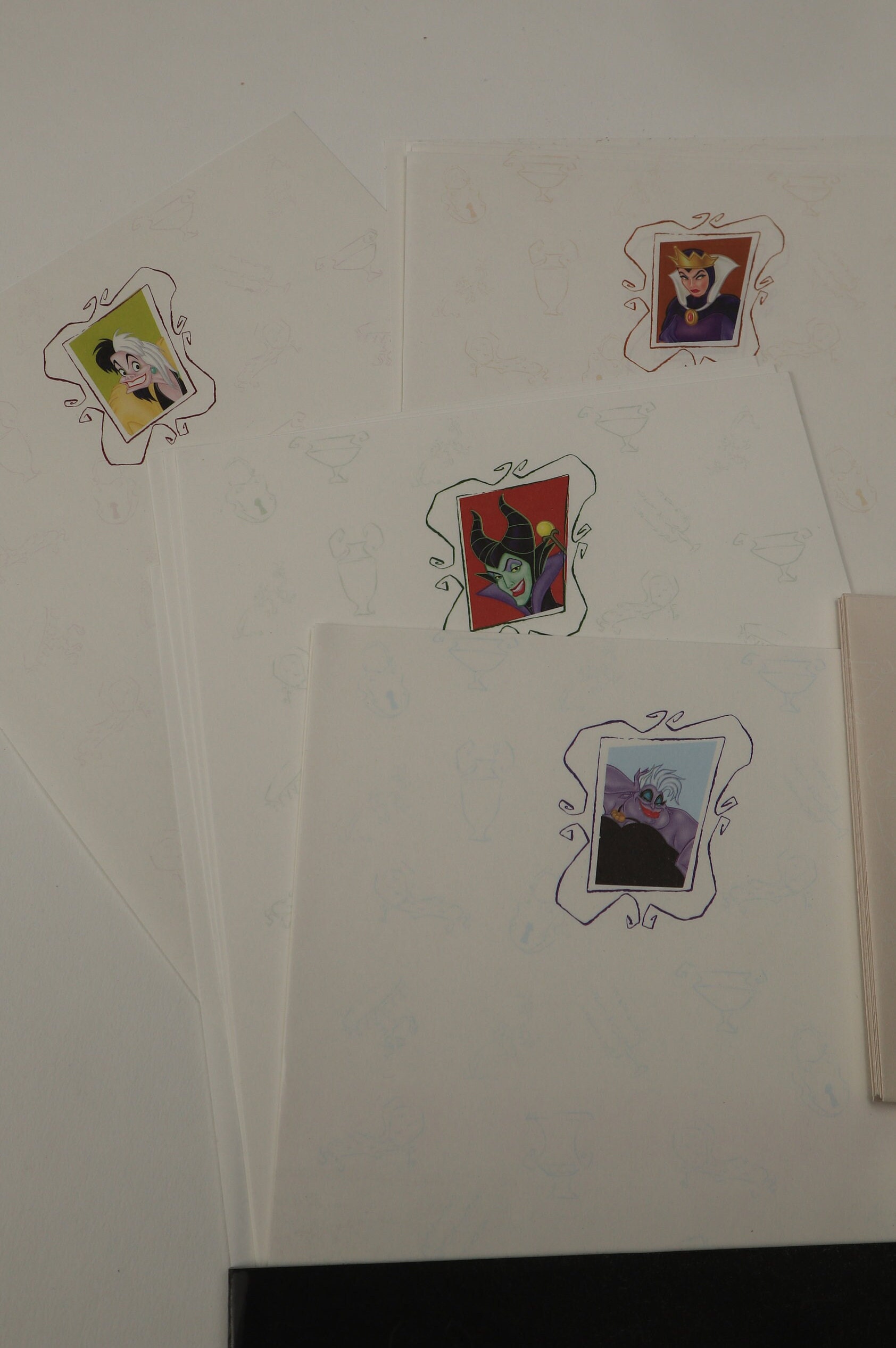 Vtg '90s Disney Villain Stationery Kit maleficent, Ursula, Wicked Queen ...