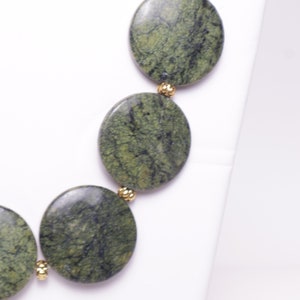 Handmade 20-inch Verdite semi-precious Gemstone Necklace W/gold-tone ...