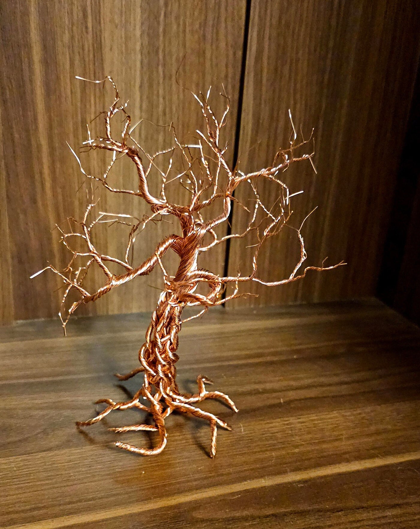Rose Gold Copper Wire Tree, Small Tree Sculpture, Unique Gift, Home ...