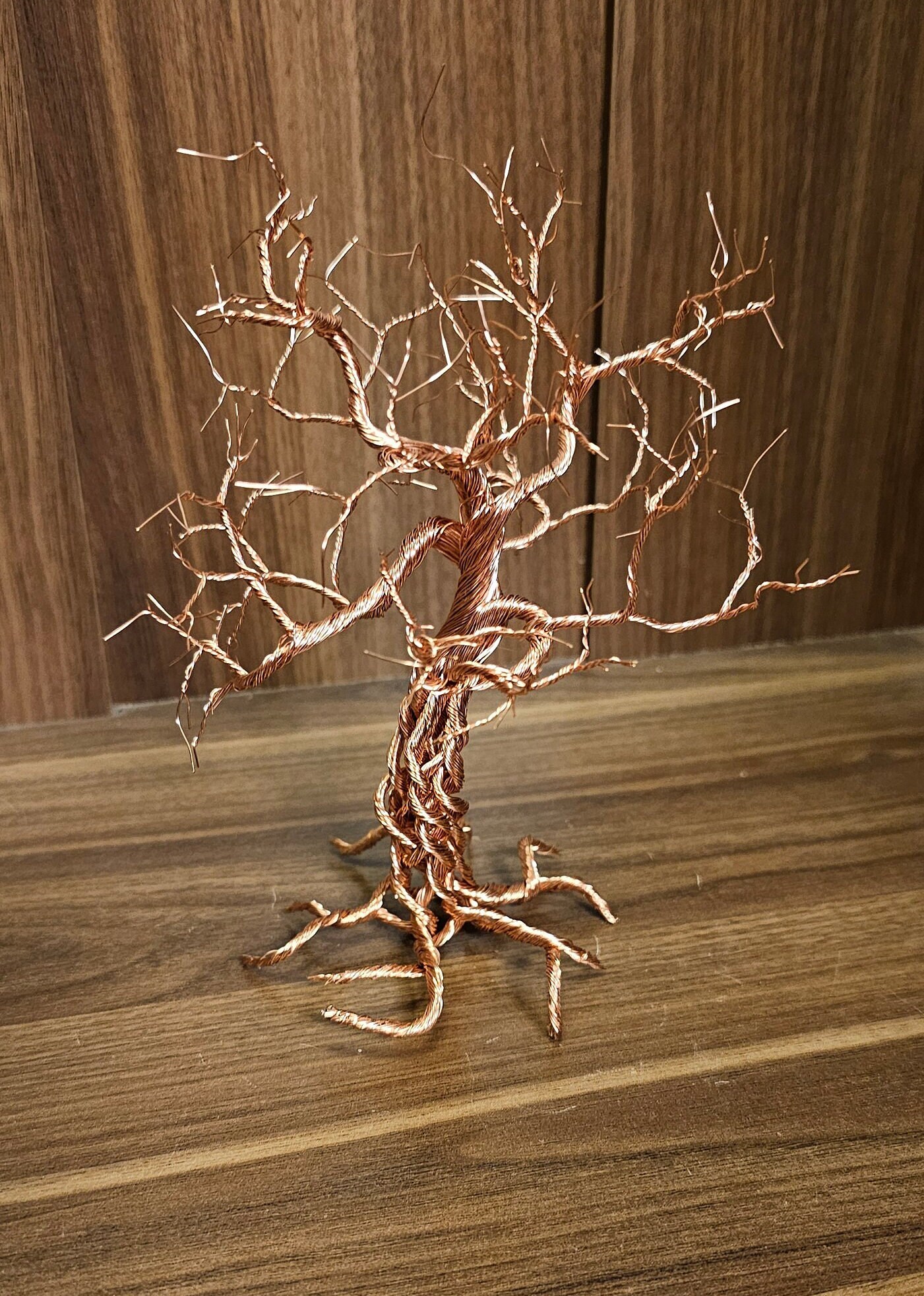 Rose Gold Copper Wire Tree, Small Tree Sculpture, Unique Gift, Home ...