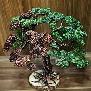 Green and Brown Wire Tree Sculpture, Wire Art, Unique Gift, Home Décor ...