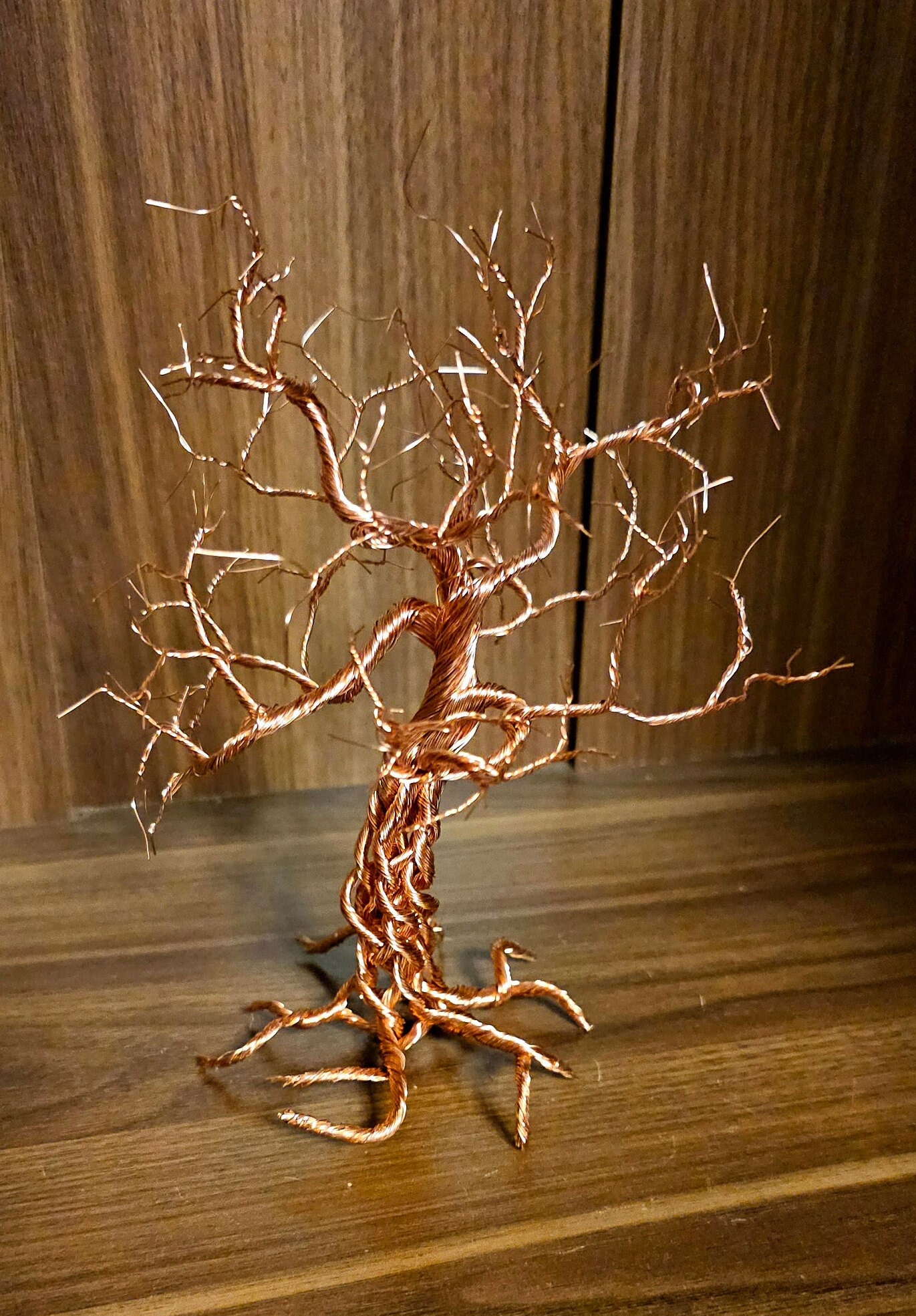 Rose Gold Copper Wire Tree, Small Tree Sculpture, Unique Gift, Home ...