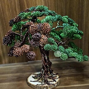 Green and Brown Wire Tree Sculpture, Wire Art, Unique Gift, Home Décor ...