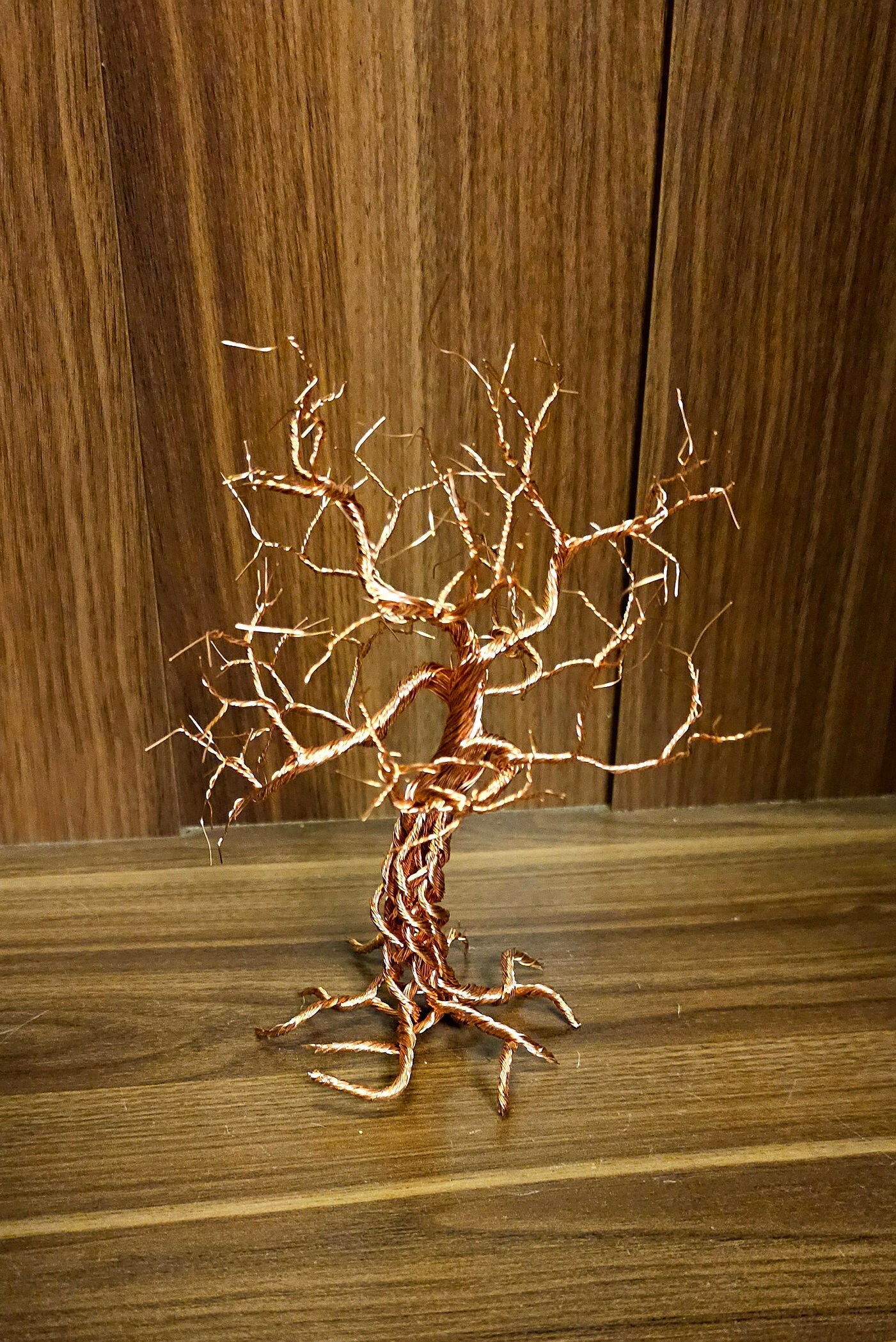 Rose Gold Copper Wire Tree, Small Tree Sculpture, Unique Gift, Home ...
