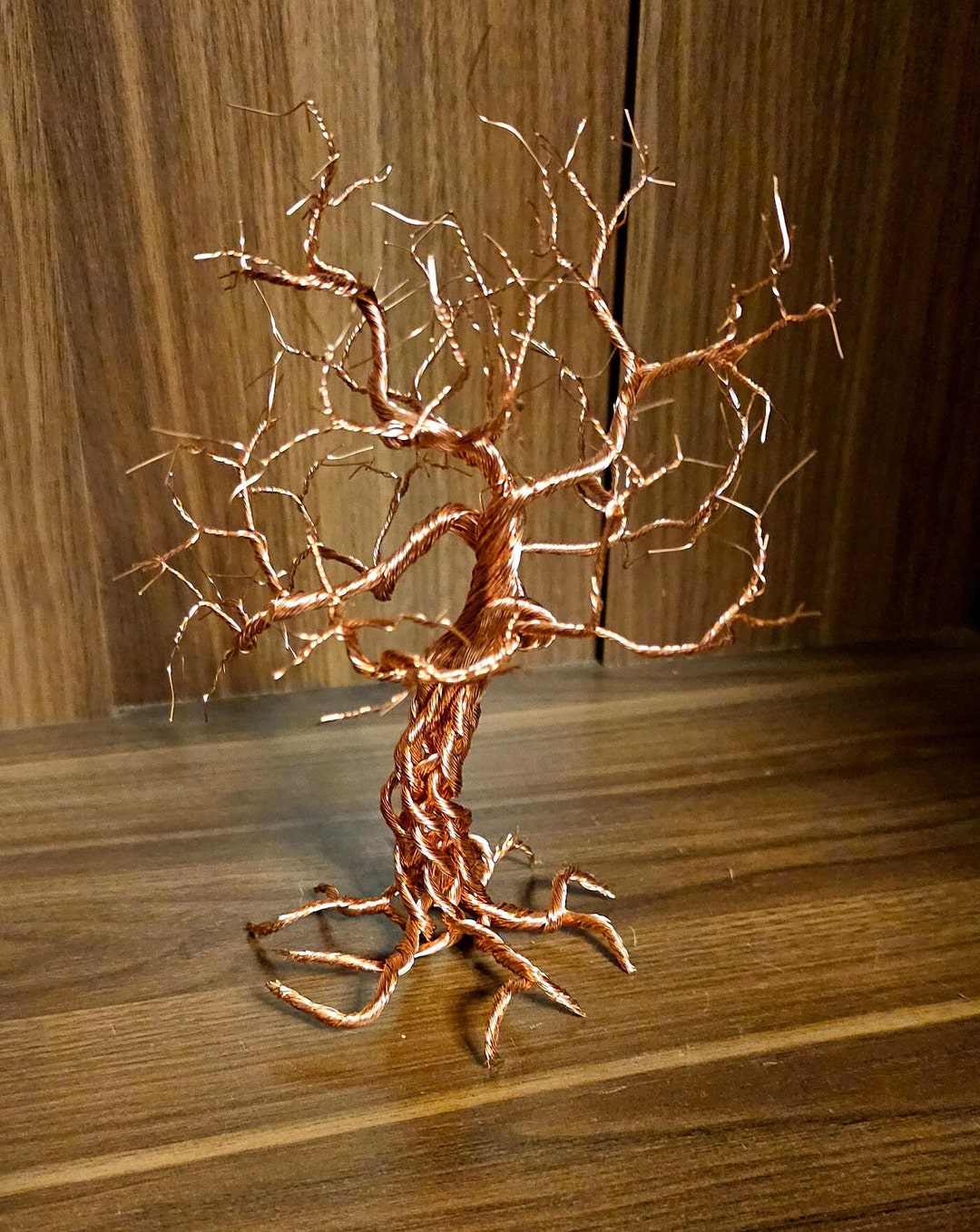Rose Gold Copper Wire Tree, Small Tree Sculpture, Unique Gift, Home ...