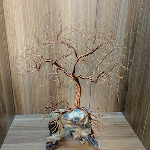 Brown Wire Tree Set on Piece of Wood, Unique Gift, Home Décor, - Etsy