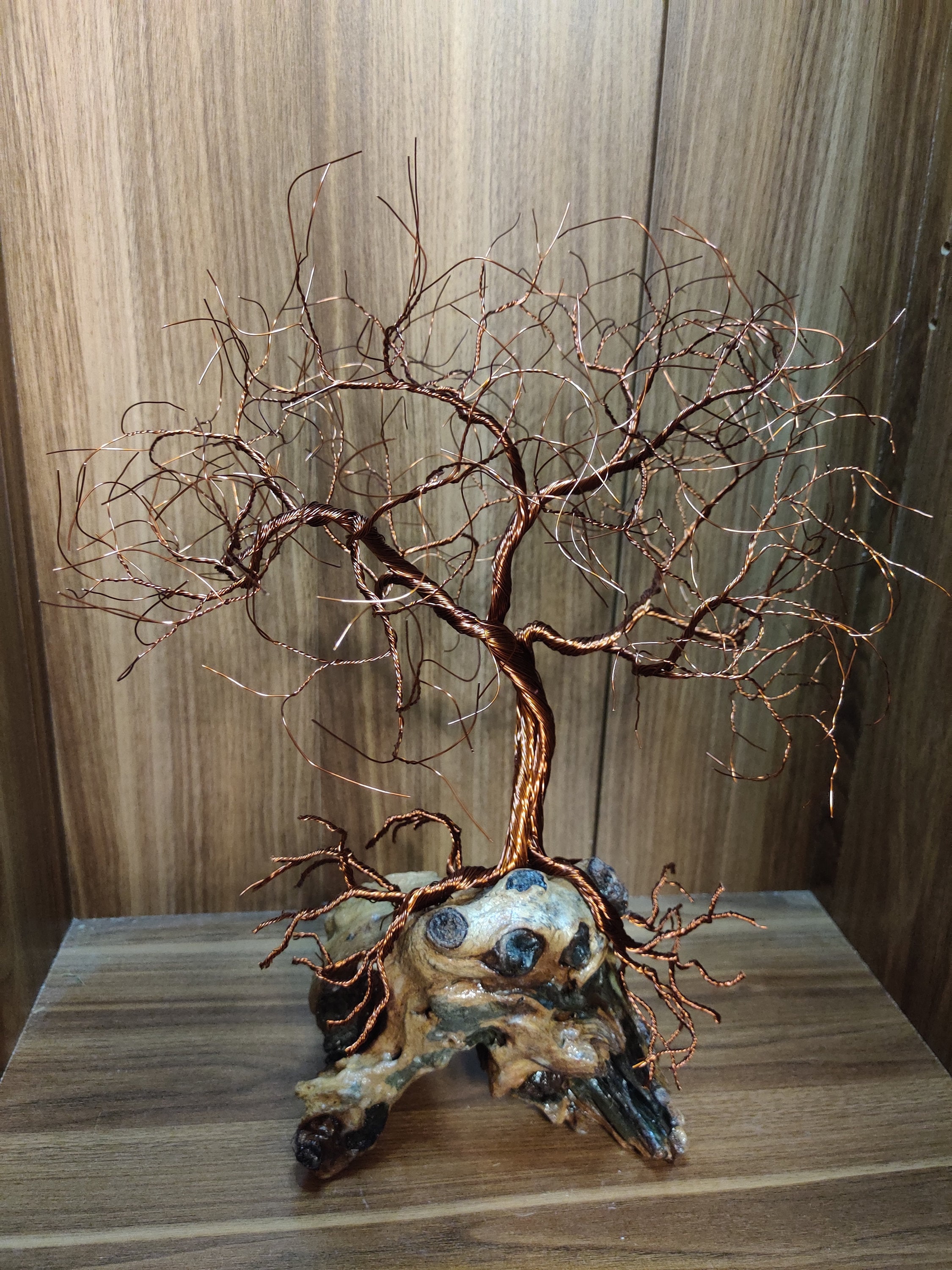 Brown Wire Tree Set on Piece of Wood, Unique Gift, Home Décor, - Etsy