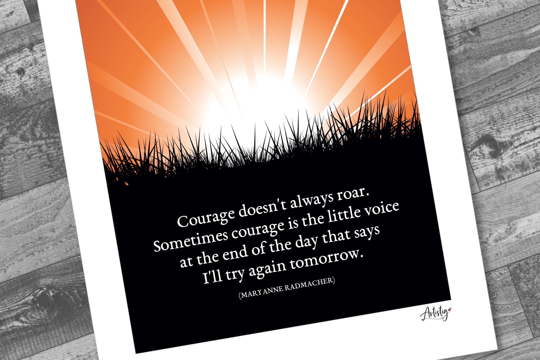 Courage A4 Poster Positive Affirmation Motivational Wall Art Positive ...