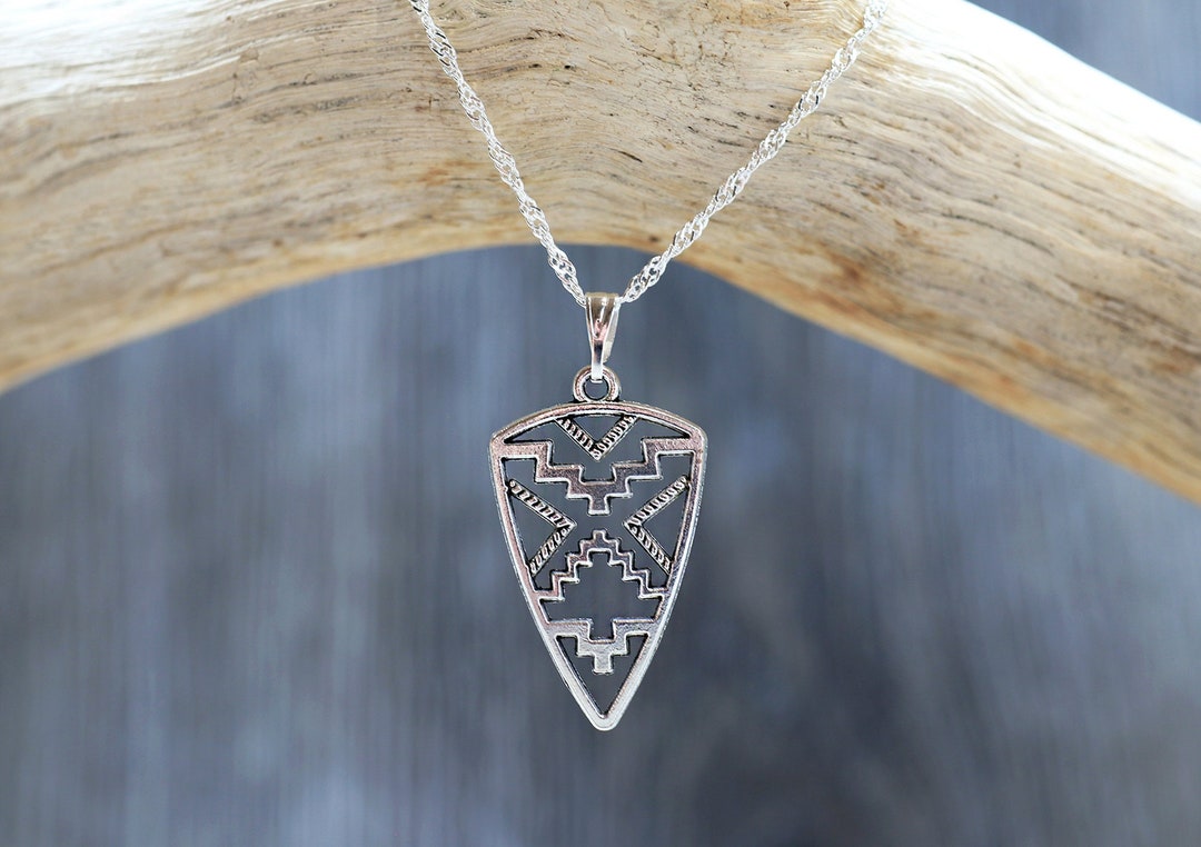 Silver Azteck Design Necklace | Boho Jewellery Gift | Everyday Necklace ...