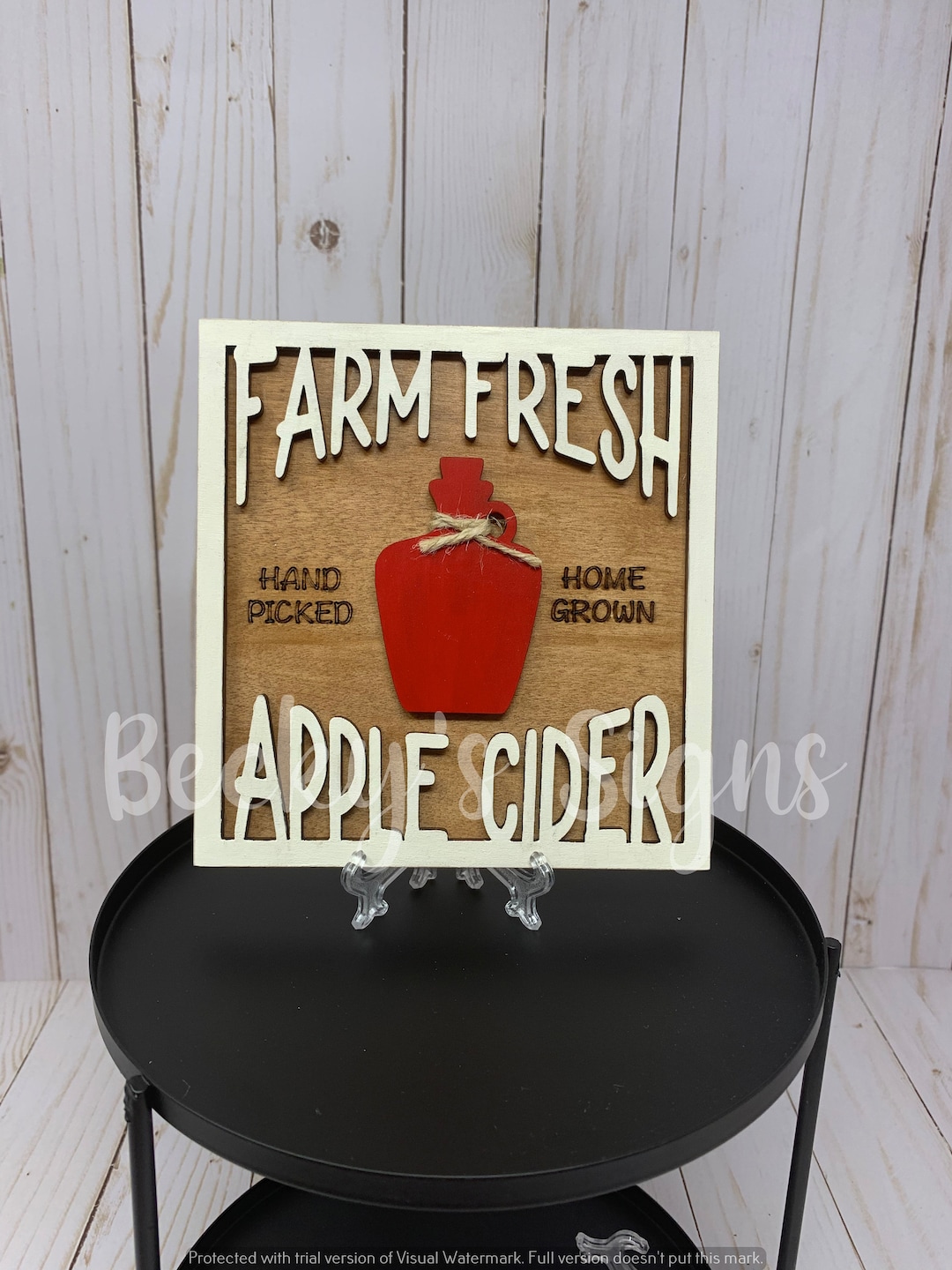 Farm Fresh Apple Cider - Mini Wood Sign - 6"hx5.75"w - Apple Cider ...