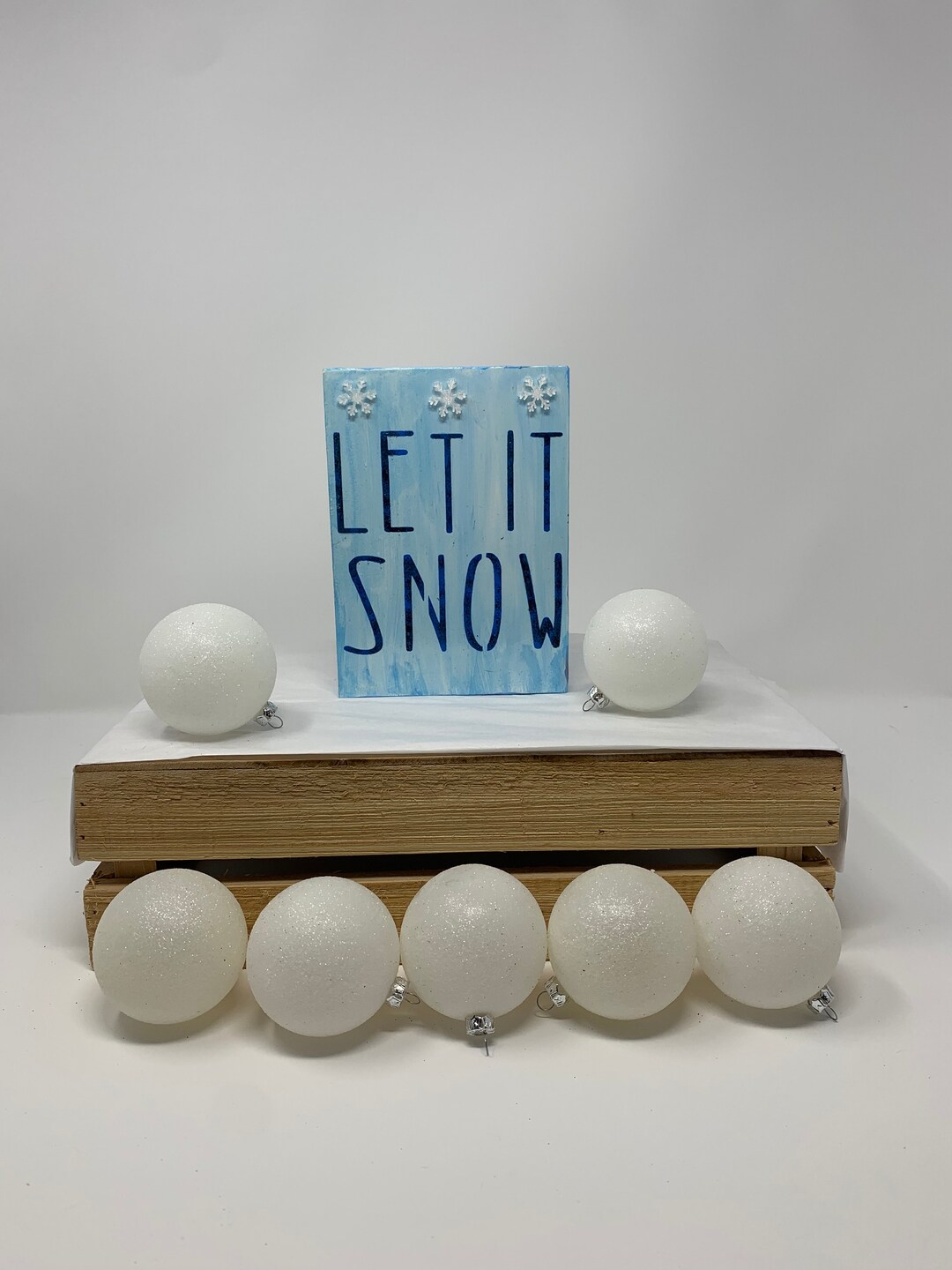 Let It Snow Block Sign 5.75"x6.25" 3/4" Thick - Winter - Christmas ...