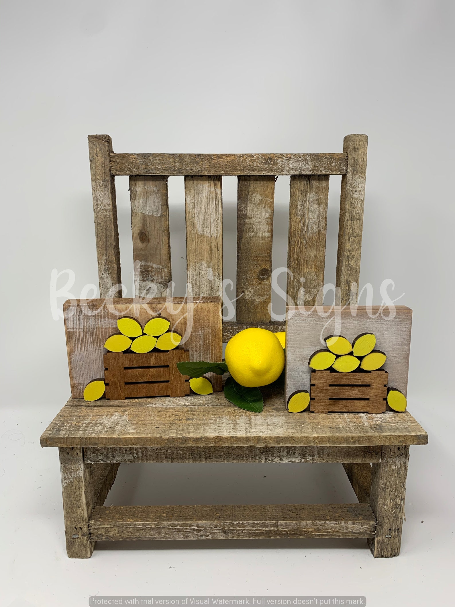 Lemon Themed - Lemon Baskets - Wood Block Signs - Tiered Tray Decor ...