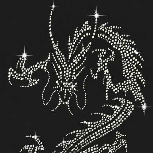Dragon Silver Rhinestone Bling Transfer / Tank Top / V Neck | Etsy