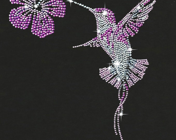 Humming Birds - Violet Studs/ Rhinestone Bling Transfer / Tank Top / V ...