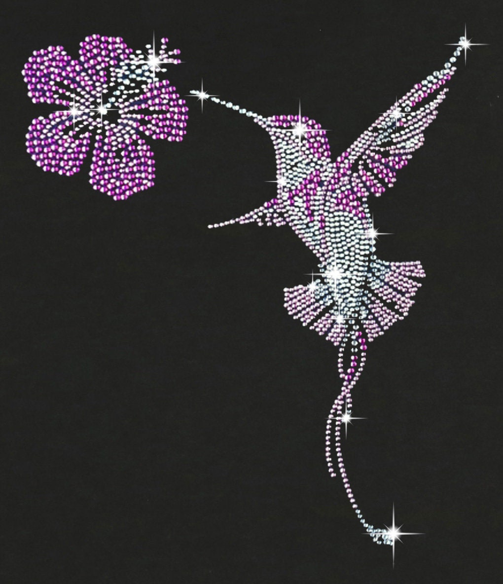 Humming Birds Violet Studs/ Rhinestone Bling Transfer / Tank - Etsy