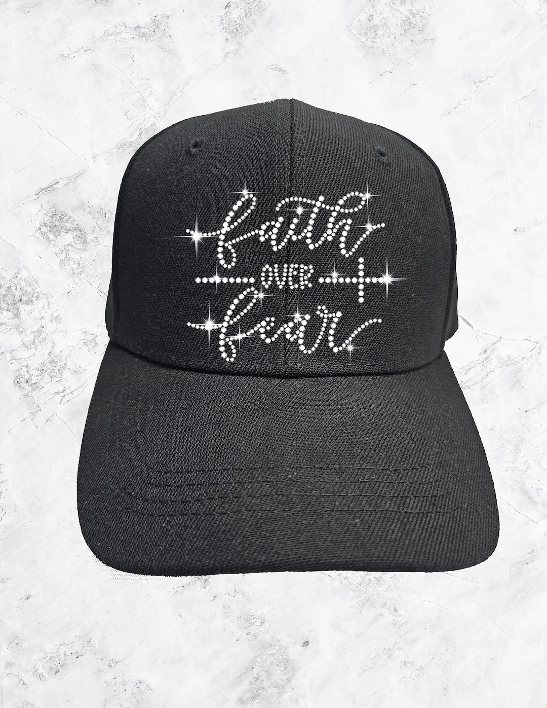 Faith Over Fear Rhinestone Cap / Bling / Baseball Hat / Handmade ...