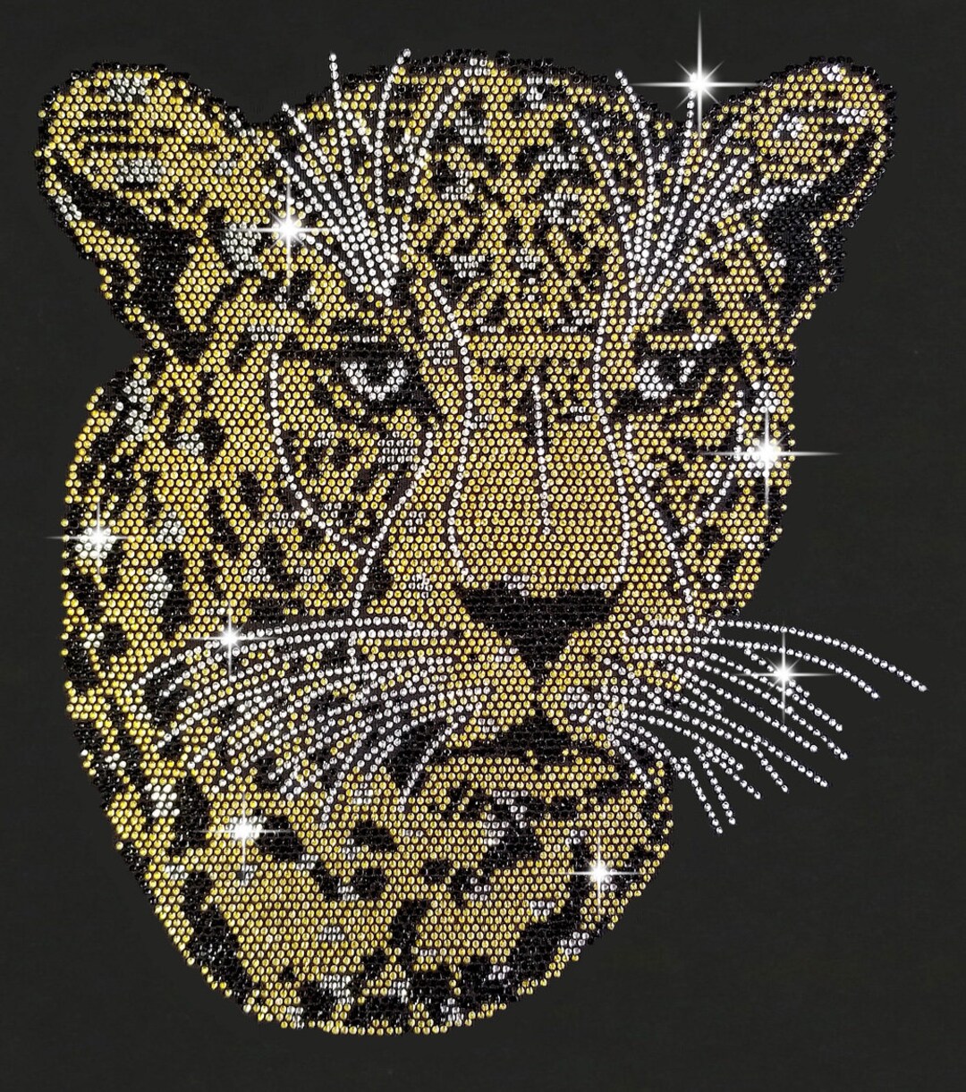 Leopard - Gold Rhinestones Bling Transfer / Tank Top / V- Neck T ...