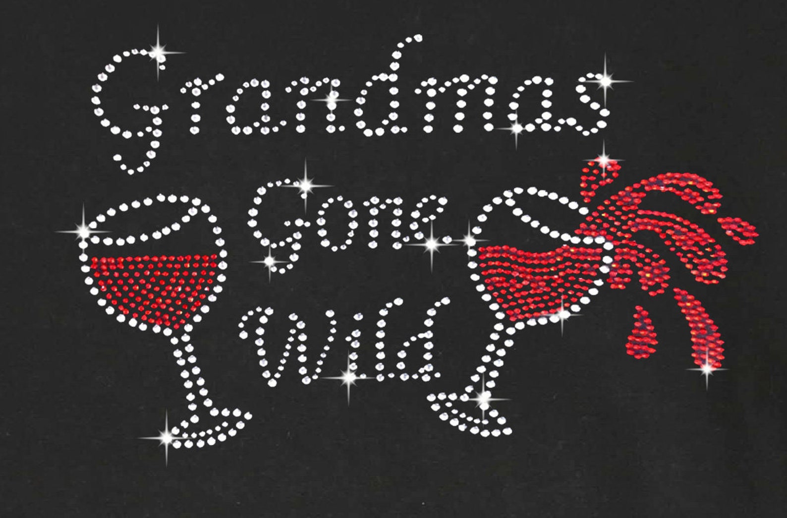 Grandmas Gone Wild Rhinestone Bling Transfer / V Neck T - Etsy