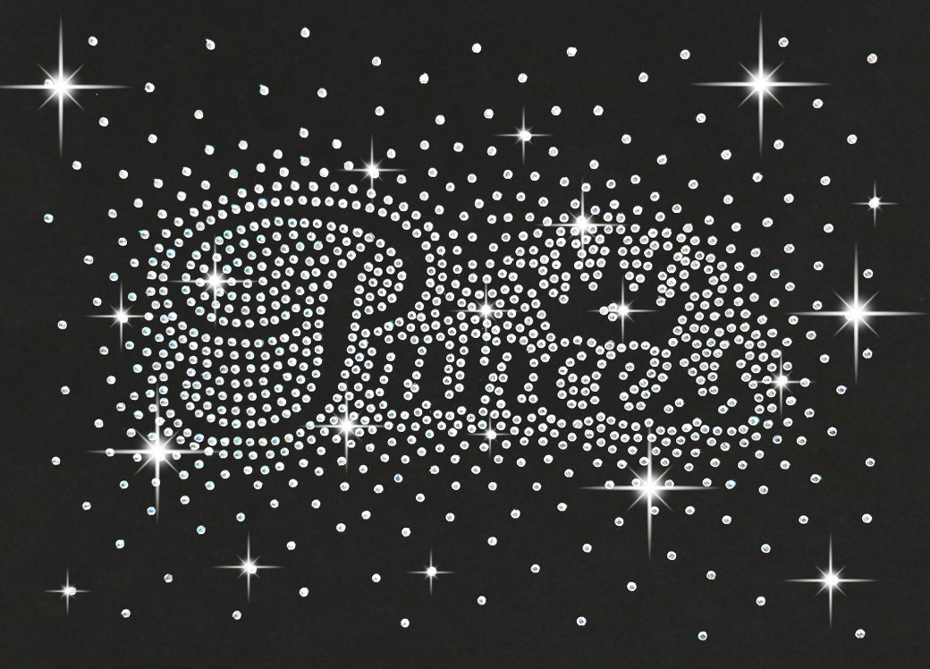 Princess Splash Rhinestone bling Transfer / Tank Top / V Neck | Etsy