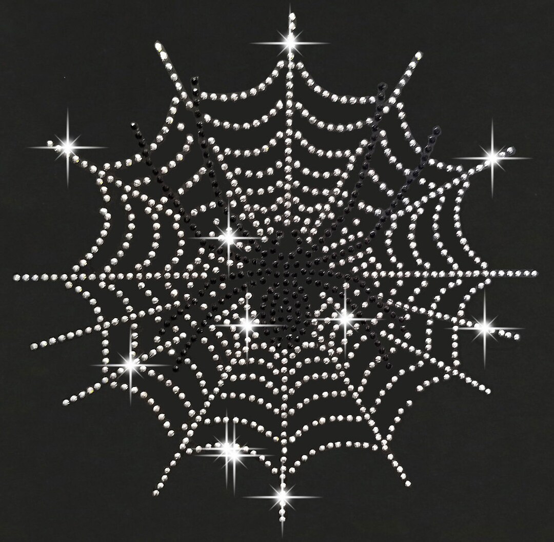 Spider Web Rhinestone Bling Transfer / V- Neck T- Shirts / Pullover ...