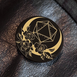 Dnd Moon Button, Dnd Pin, D20 Button, DND Gift, Dnd Merch, Dnd ...