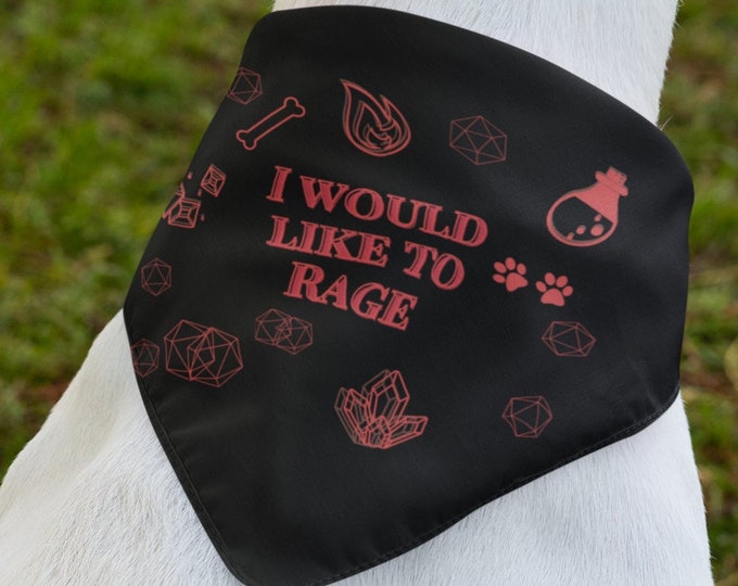 Dnd Dog Bandana Dnd Collar I Would Like to Rage Barbarian - Etsy