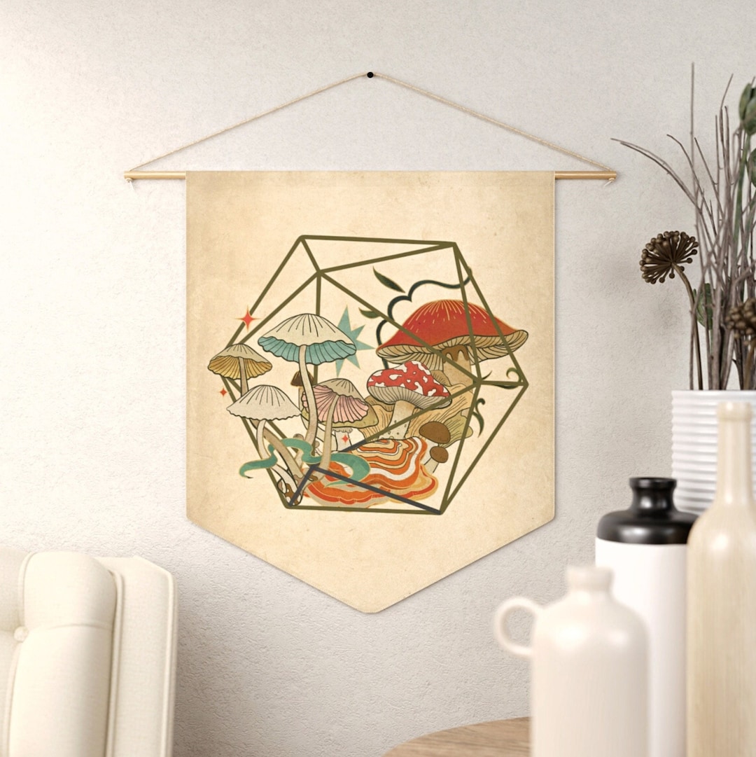 Dnd Flag, Dnd Druid Wall Decor, Dnd Mushroom Pennant, D&D Game Room ...