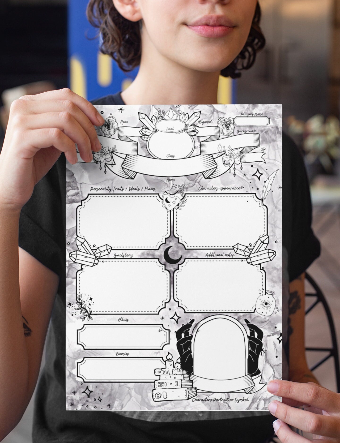 Dnd Printable Character Sheet, Dnd Warlock Character Sheet, Dnd ...