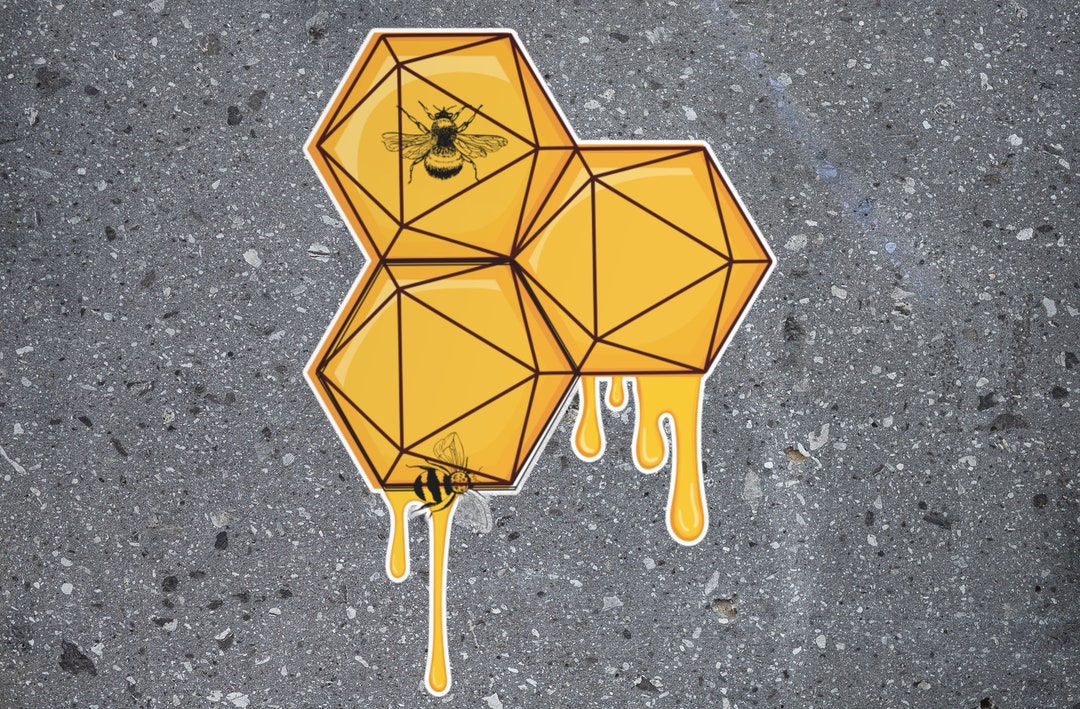 Cute Dnd Honey Bee Sticker, Dnd Stickers, D20 Sticker, Dice Laptop ...