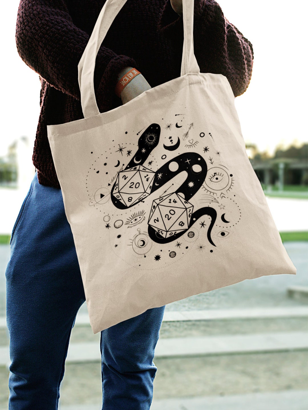 Dungeons and Dragons Bag, Snake Bag, Druid Bag, D&D Canvas Tote Bag ...