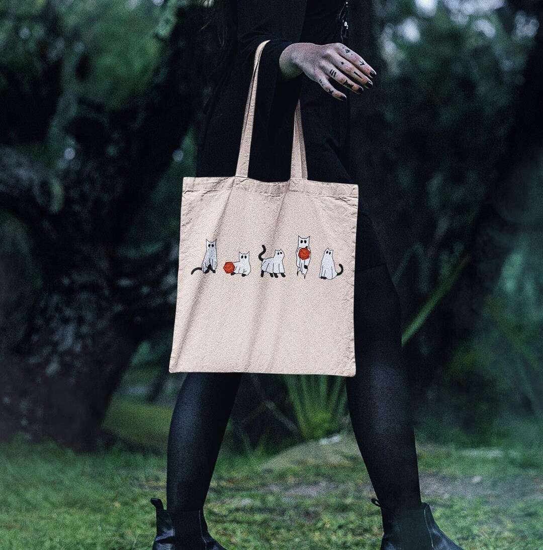 Dnd Tote Bag, Dnd Halloween Bag, Pumpkin and D20 Canvas Tote Bag, Dnd ...