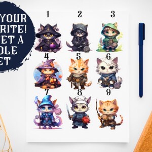Dnd Cat Sticker, Dnd Cat Decals, Dnd Cats Sticker Sheet, Dnd Cute ...