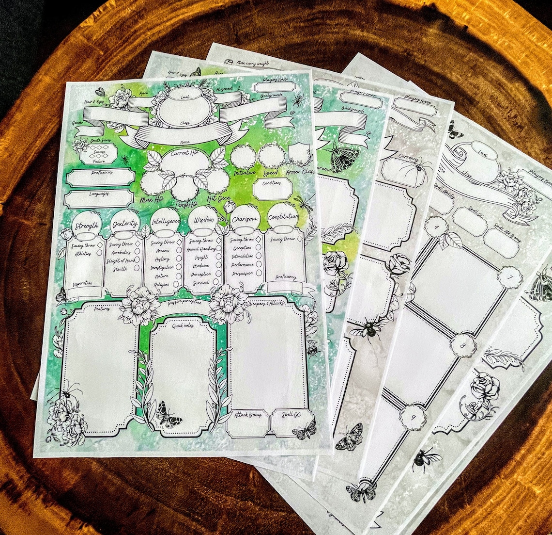 Dnd Printable Character Sheet Dnd Botanical Character Sheet - Etsy UK