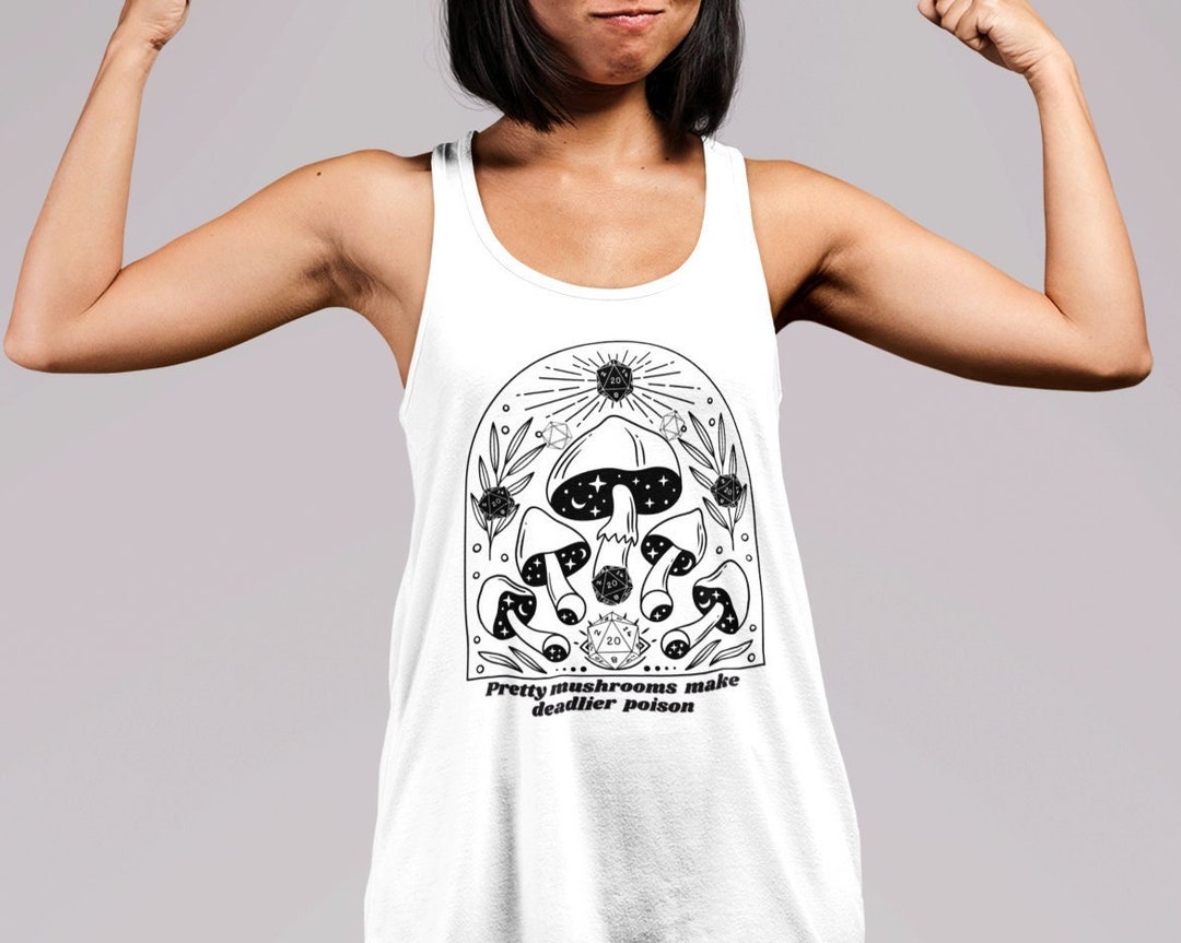 Dnd Tank Top, Woman's D20 Tank Top, D&D Mushroom Tank Top, Women's ...