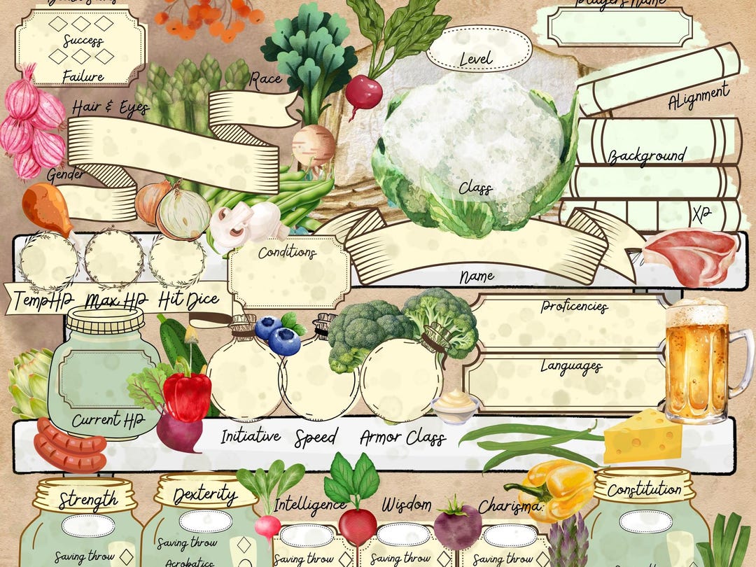 Tasty Dnd Printable Character Sheet, Heroes Feast Fillable Character ...