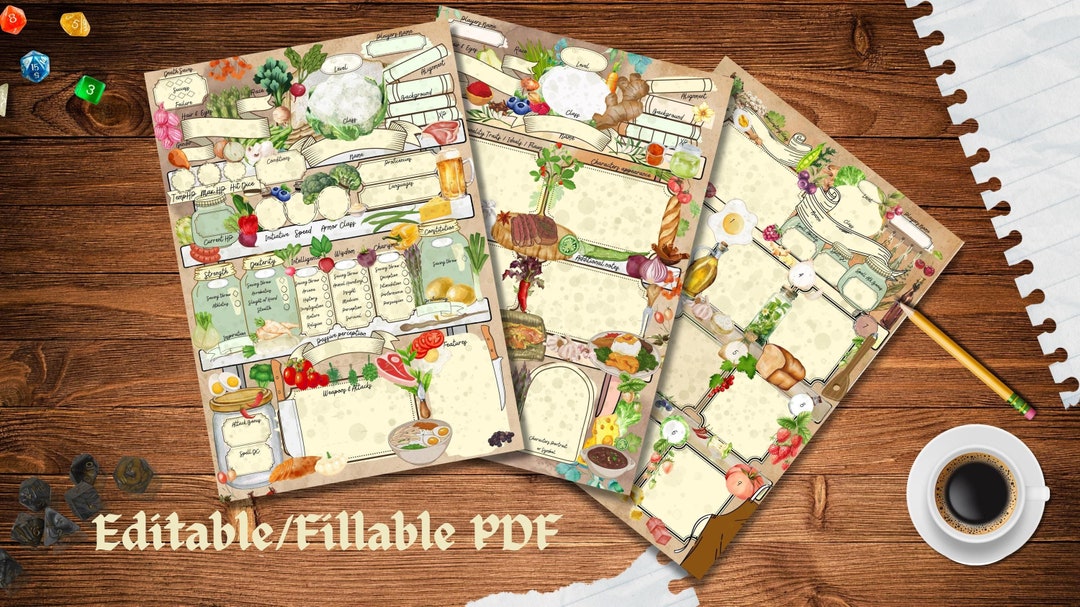 Tasty Dnd Printable Character Sheet, Heroes Feast Fillable Character ...