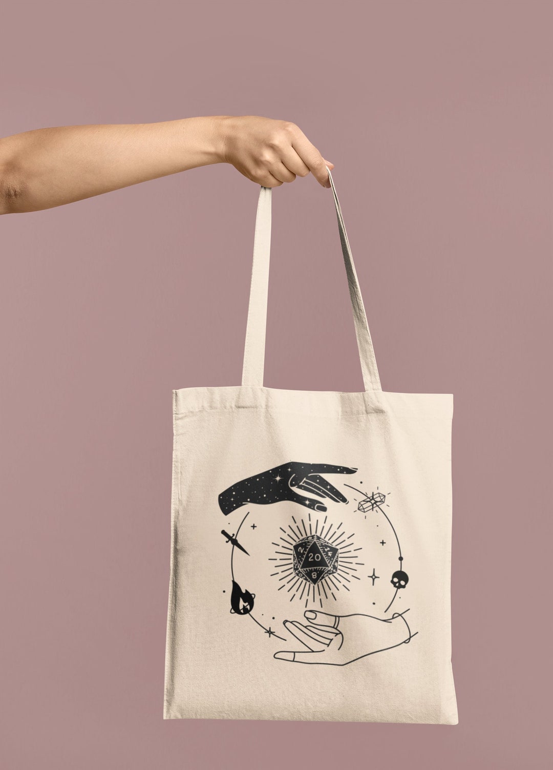 RPG Dice Bag, Dnd Tote Bag, Dnd Canvas Tote Bag, Dnd Bag, DM Bag, Geek ...