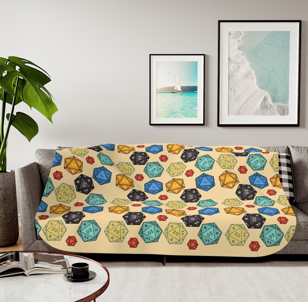 Dnd Dice Blanket, Dnd Sherpa Blanket, Dice Dnd Cover, D20 Blanket ...