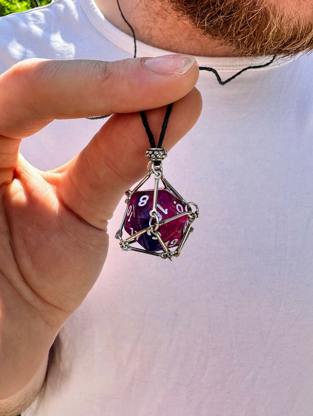 Dnd Necklace, D20 Necklace, Dnd Jewelry, Handmade Net Dice Necklace ...