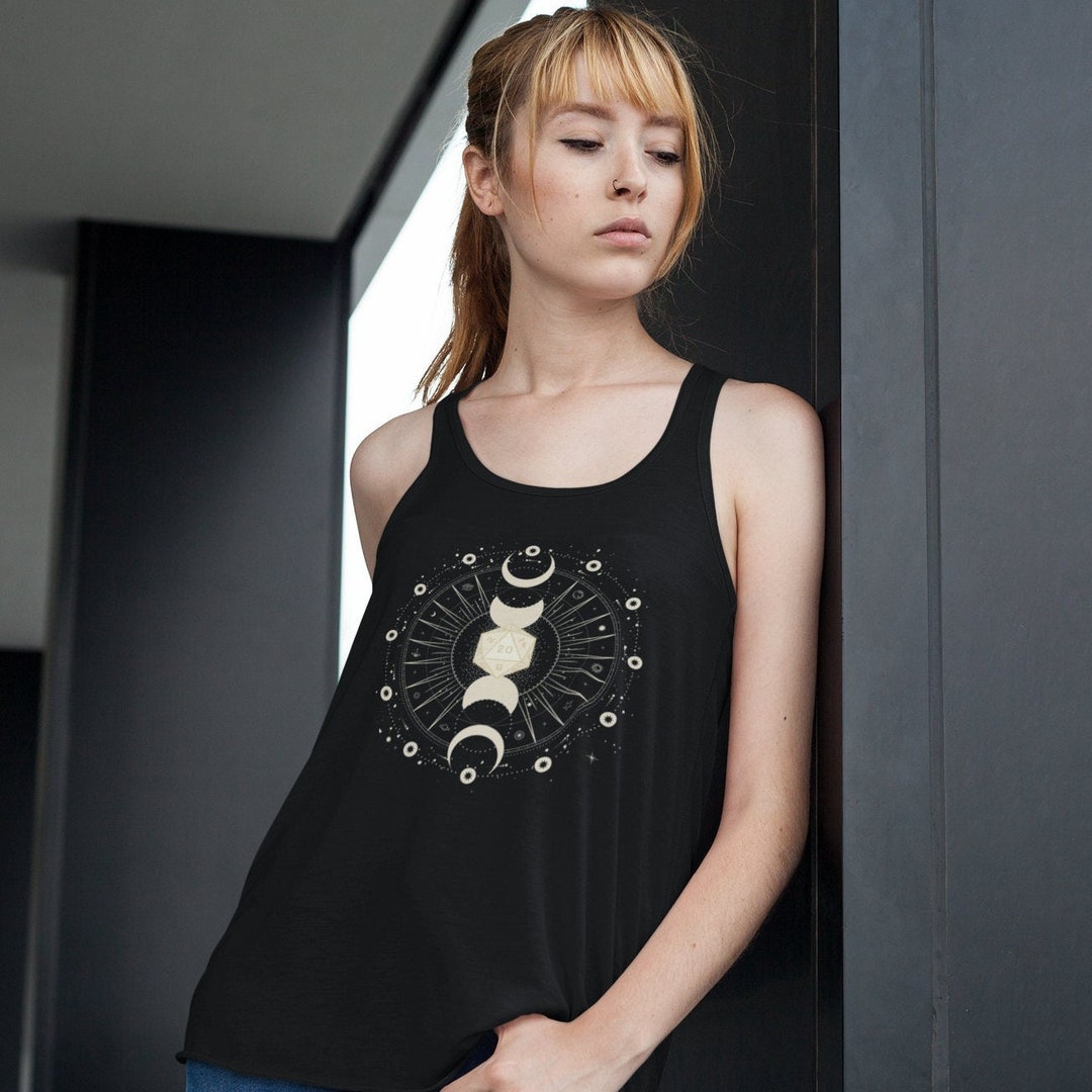 Cute Dnd Tank Top, D20 Tank Top, Dnd Moon Tank Top, Women's Racerback ...