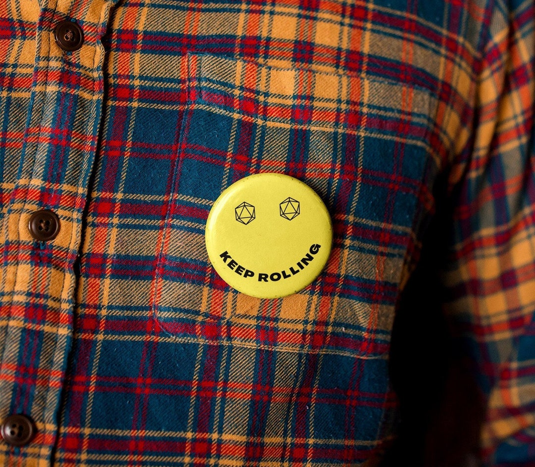 Keep Rolling Dnd Badge, Dnd Pin, DM Badge, DND Gift, DM Gift, Dnd Merch ...